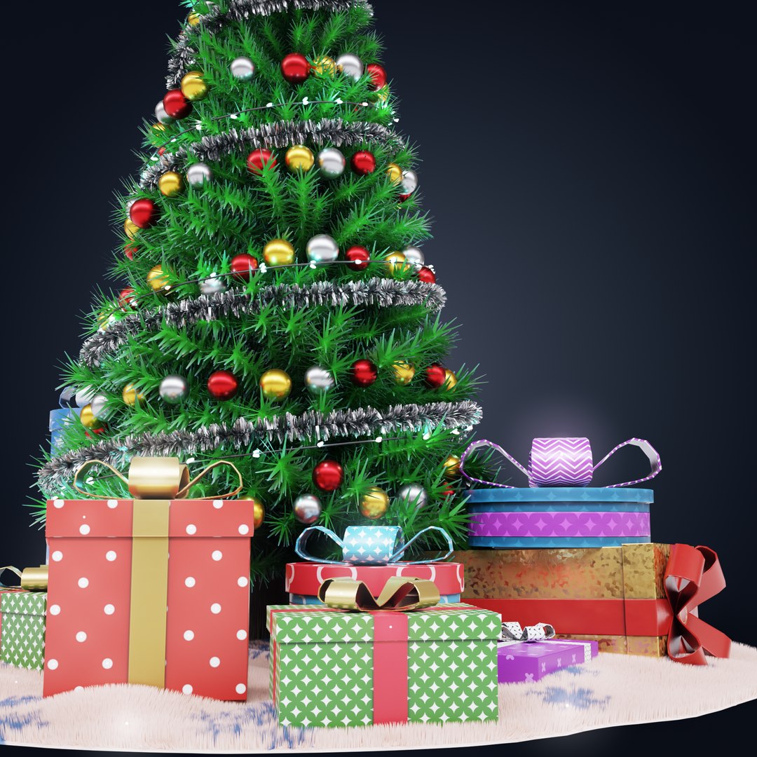 3D Christmas Tree Scene Model - TurboSquid 1831655