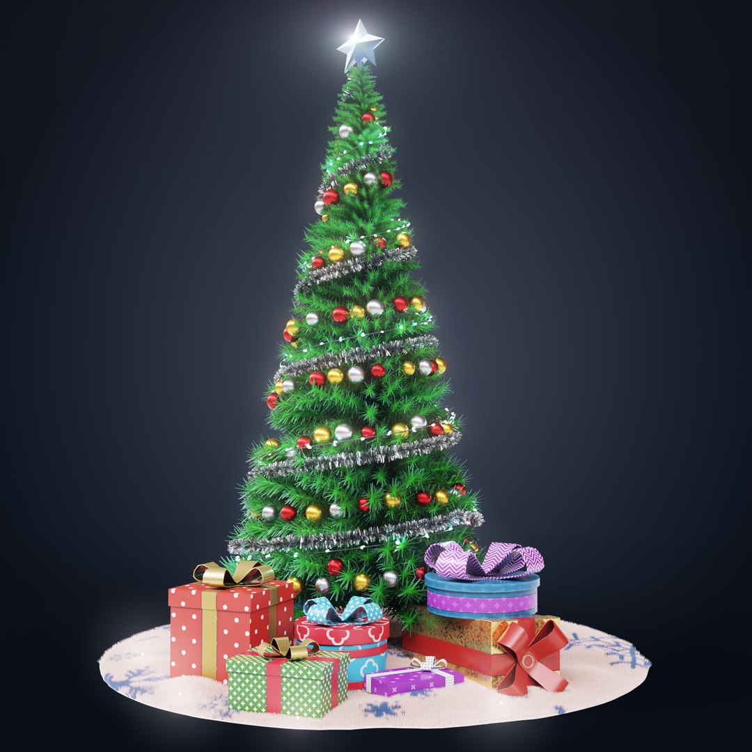 3D Christmas Tree Scene Model - TurboSquid 1831655