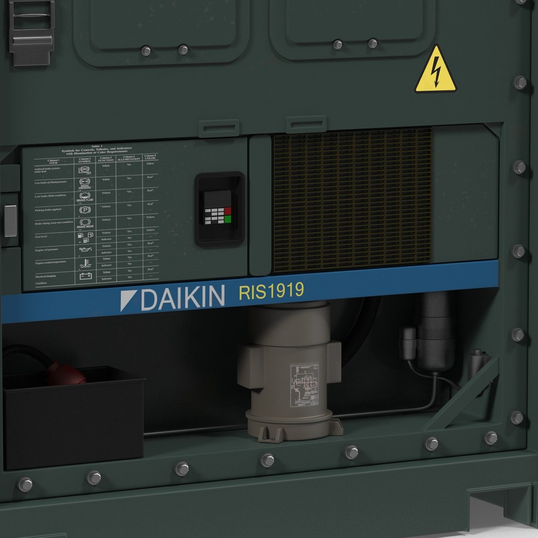 3d iso refrigerated container green model