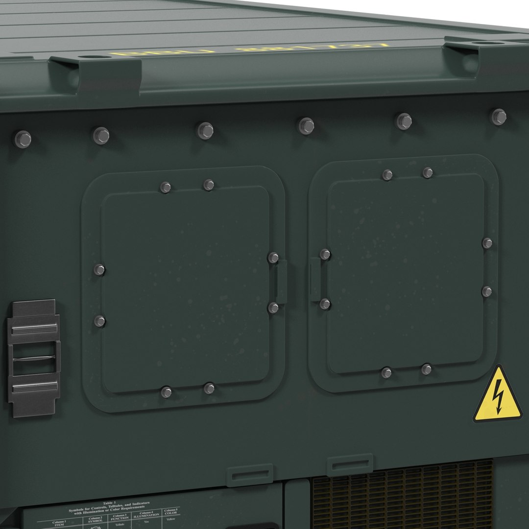 3d iso refrigerated container green model