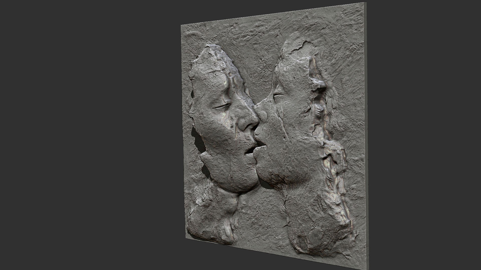 3D Kissing couple wall decor model - TurboSquid 2119260