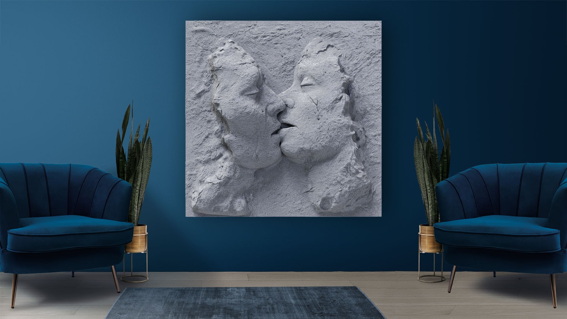 3D Kissing couple wall decor model - TurboSquid 2119260