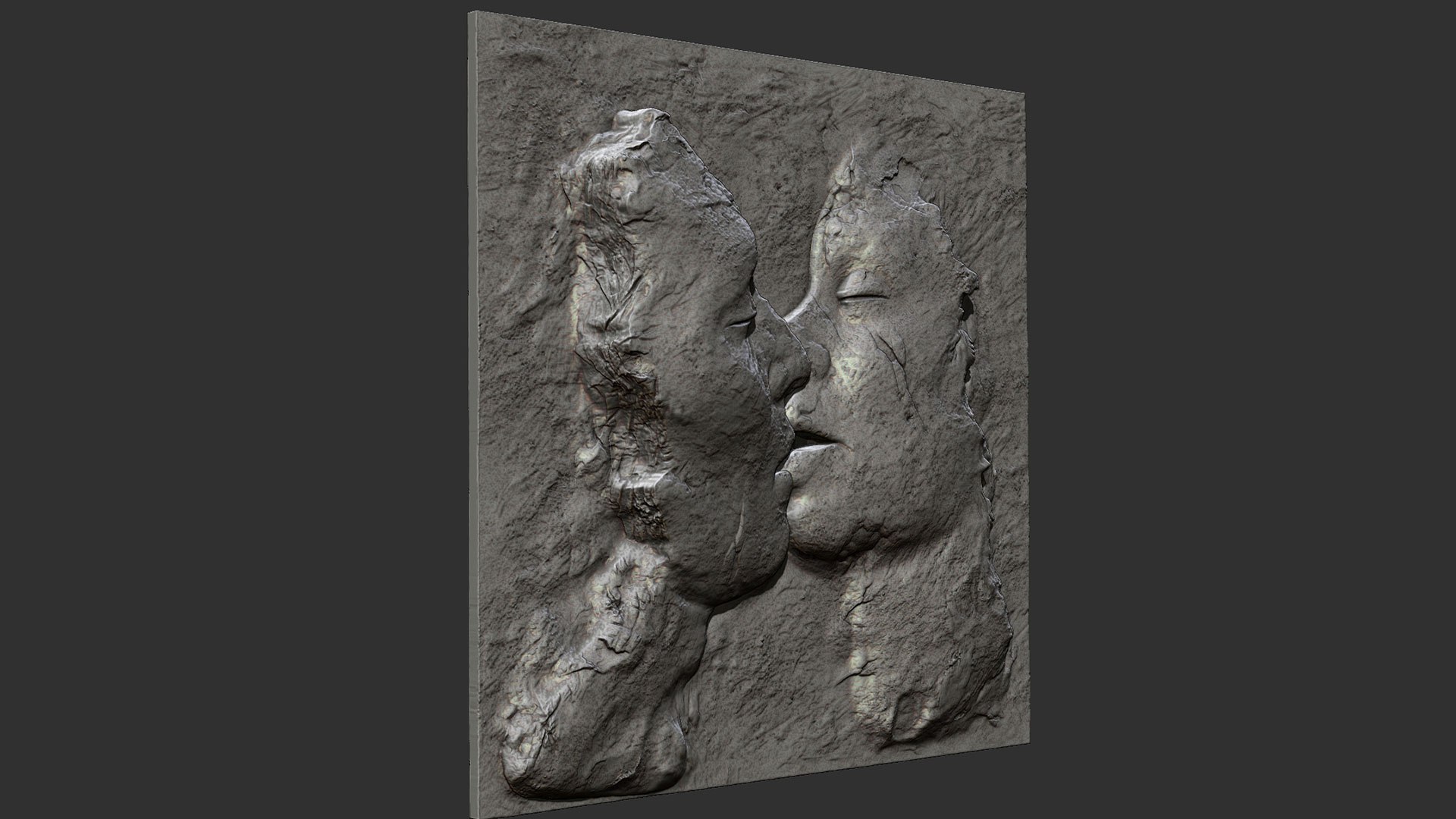 3D Kissing couple wall decor model - TurboSquid 2119260