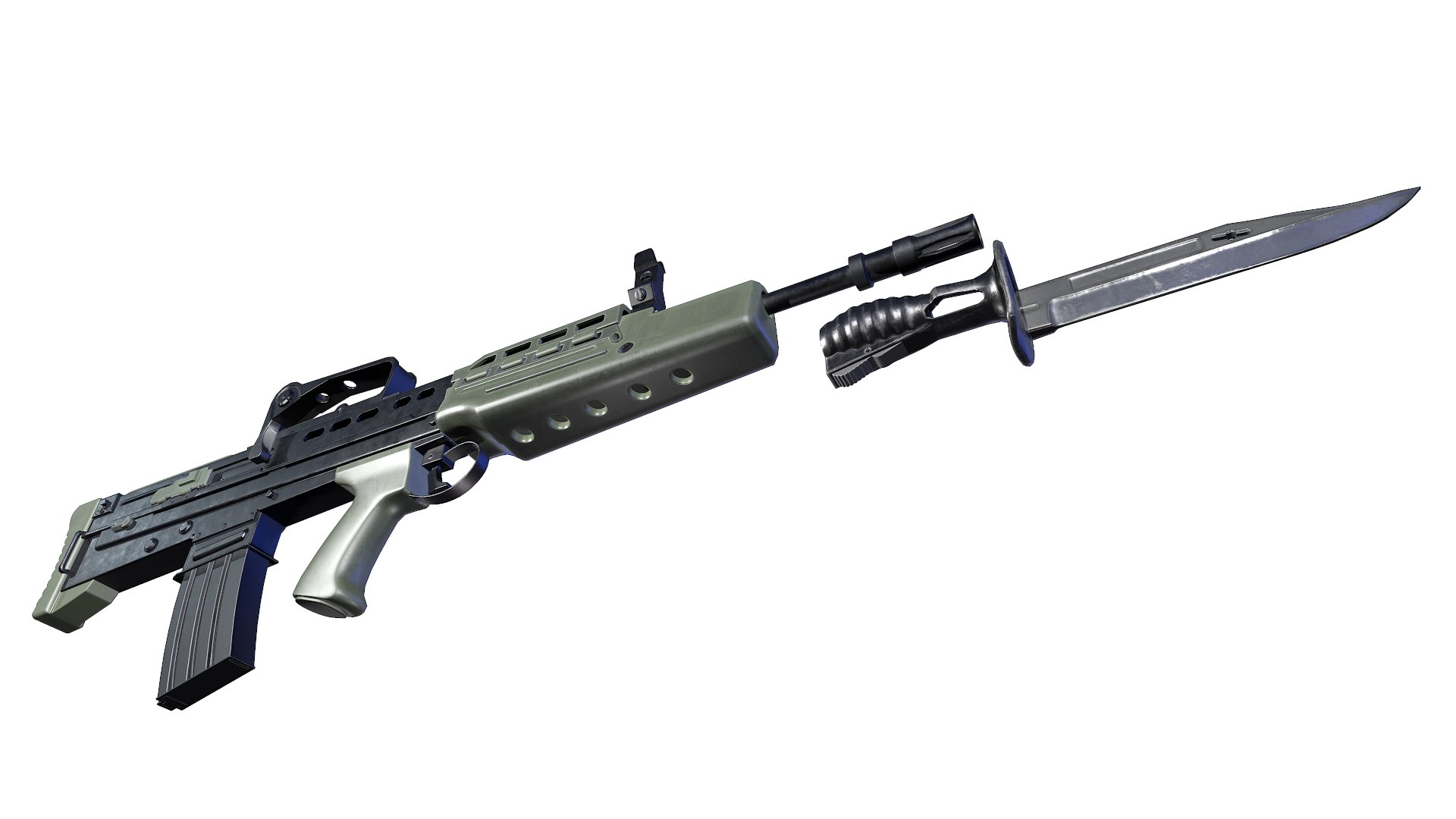 3D fn p90 sa80 grenade - TurboSquid 1519309