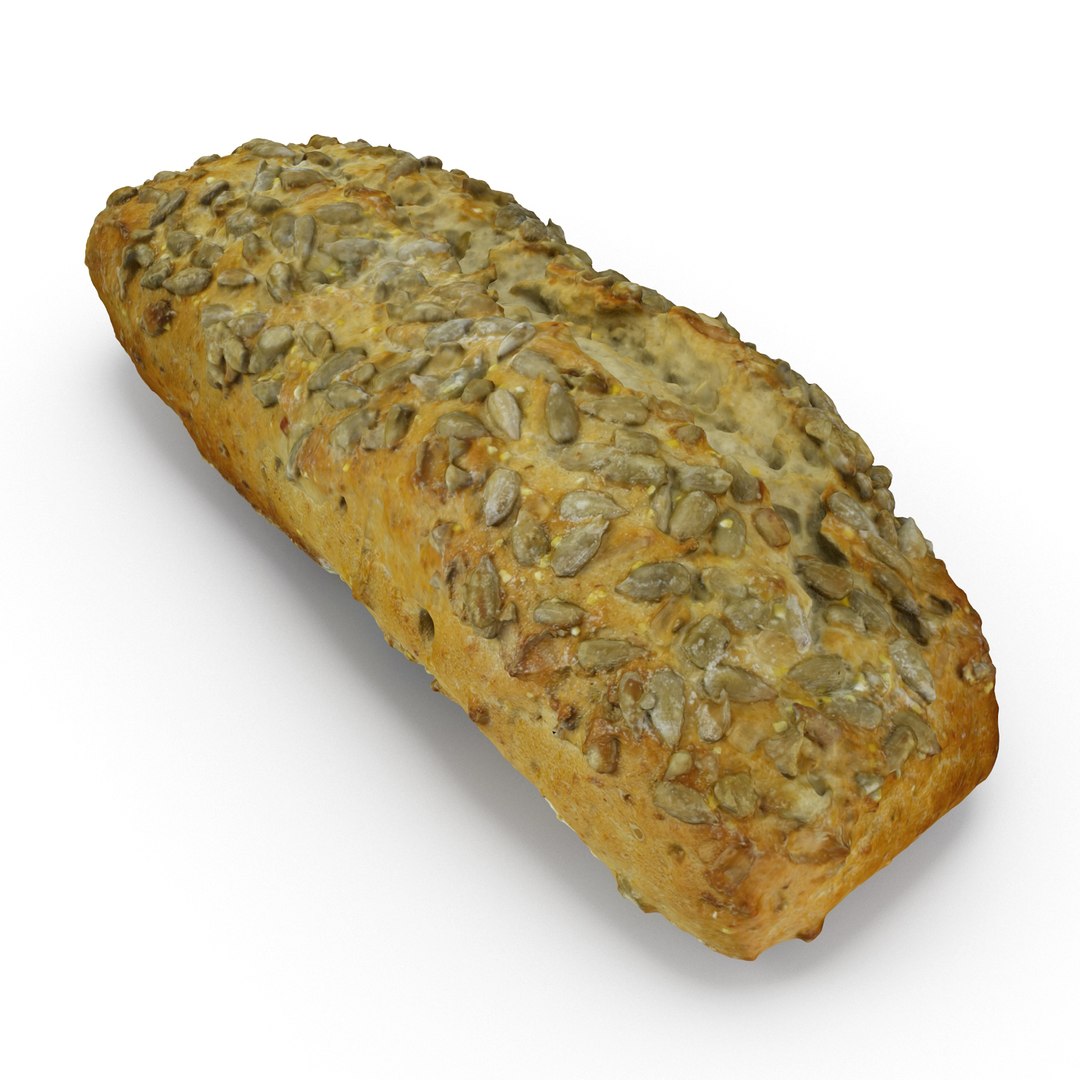 3d Seeded Bread Roll Model