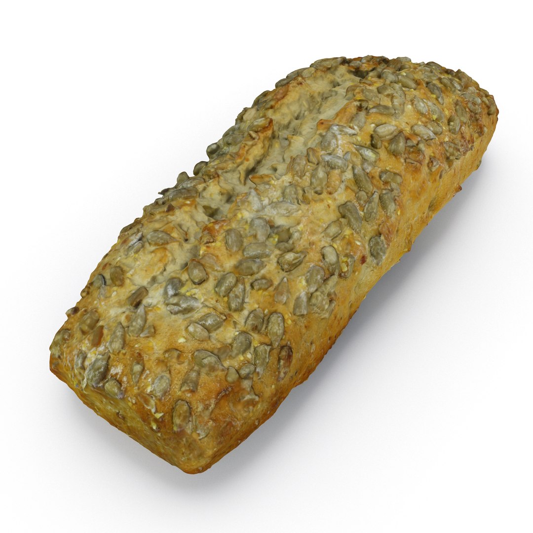 3d Seeded Bread Roll Model
