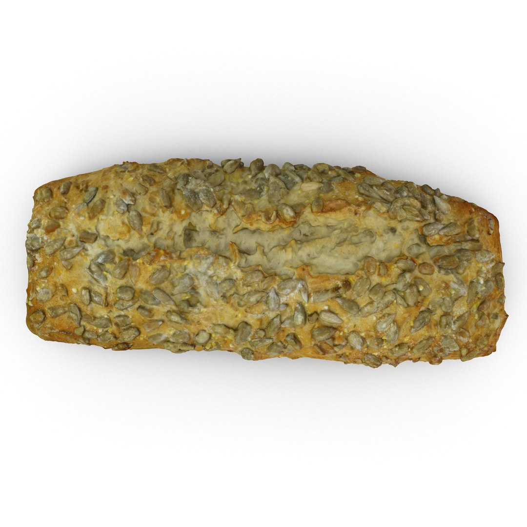 3d Seeded Bread Roll Model