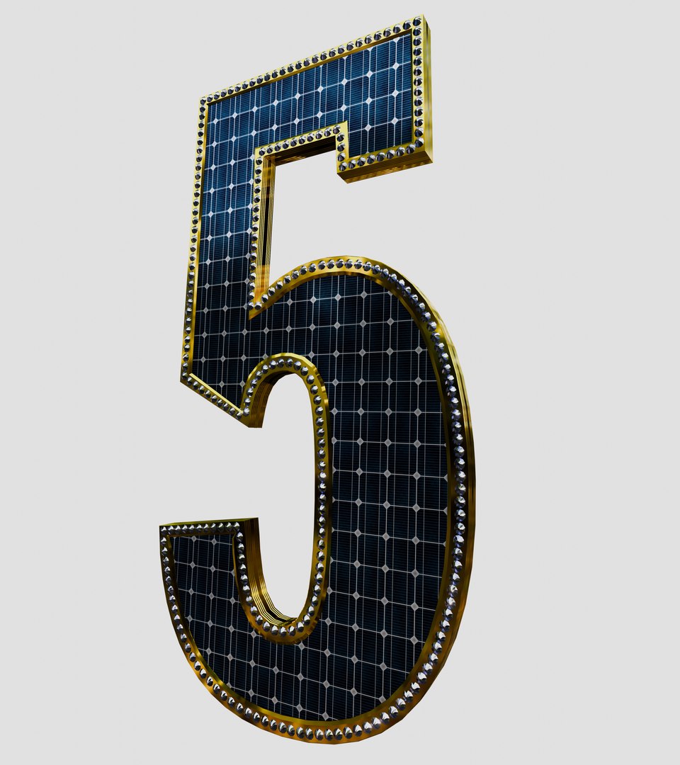 3D Solar Panel Number - 5 - TurboSquid 2242468