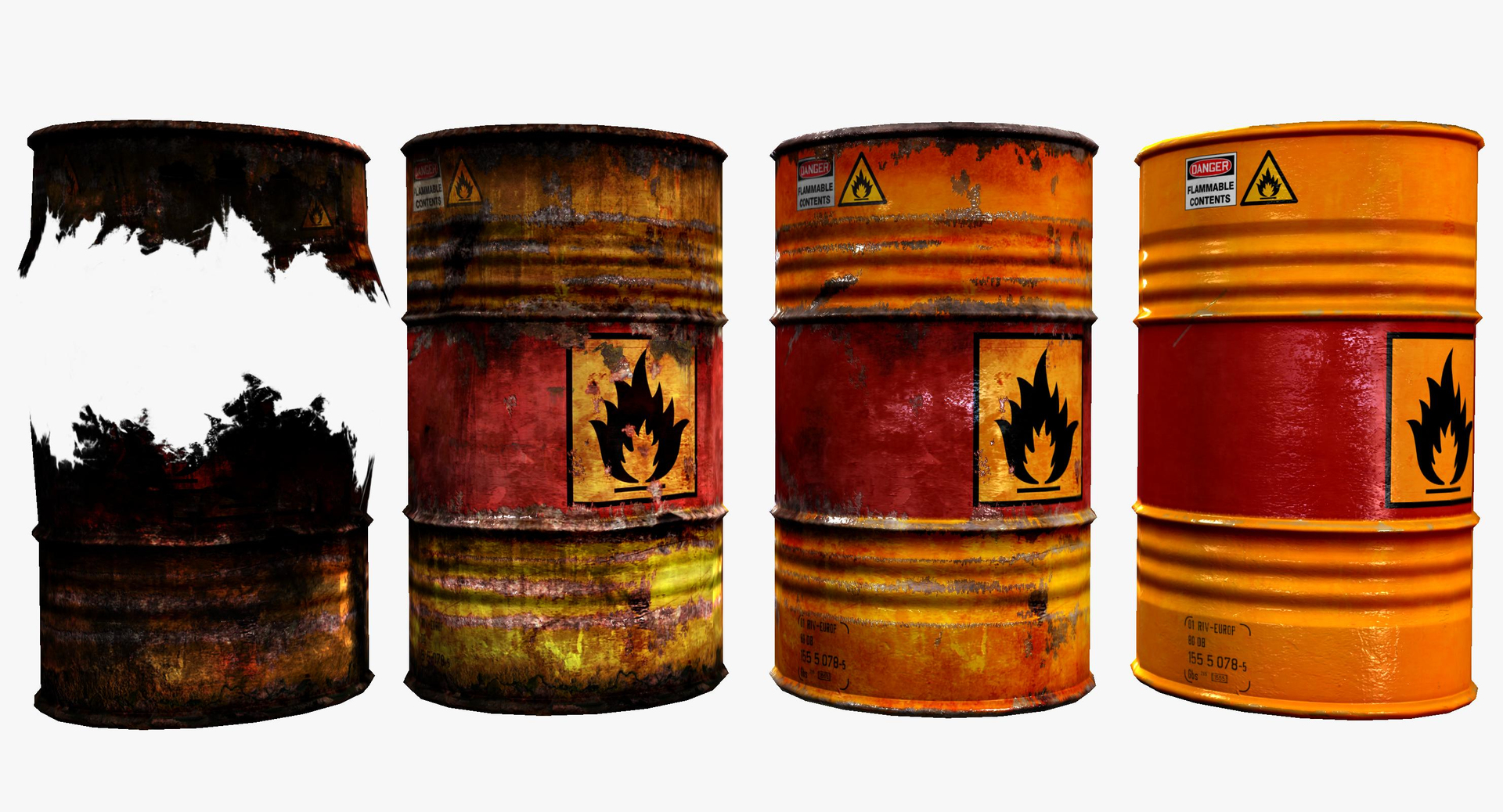 3d Model Explosive Barrel Orange