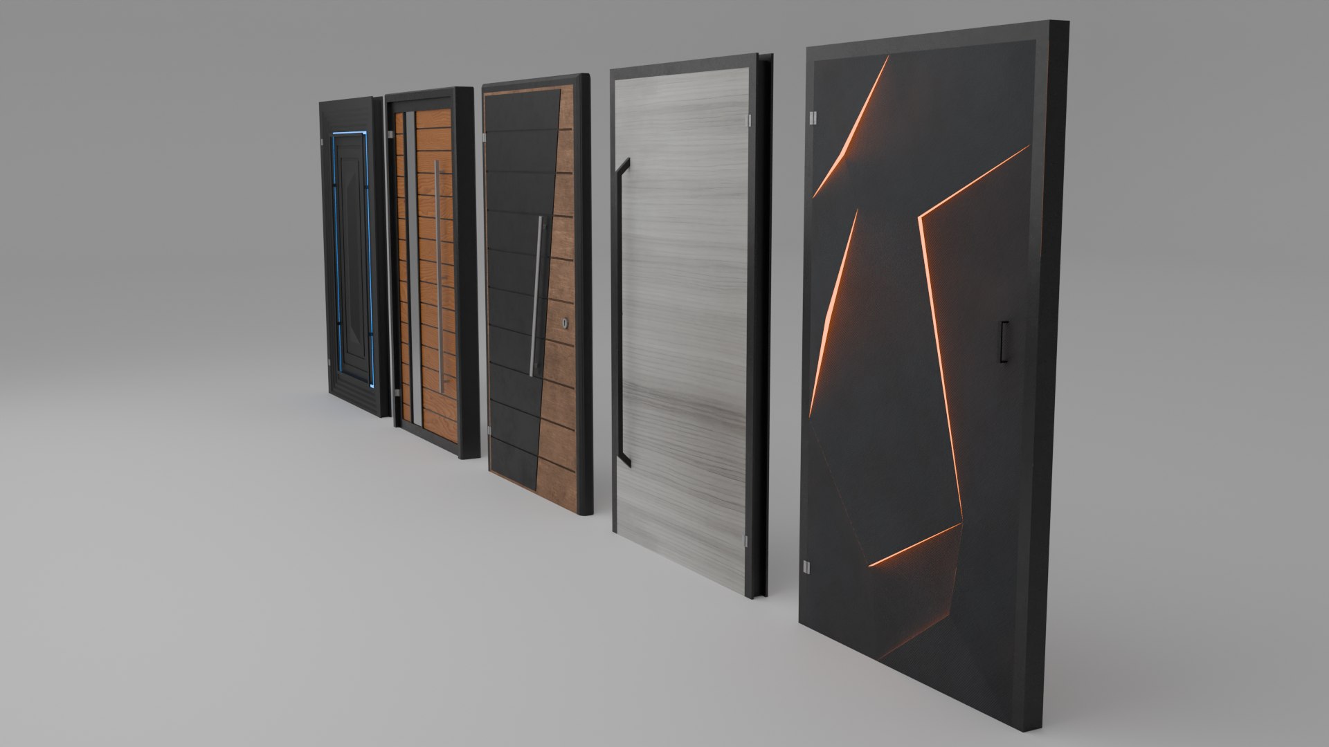 3D Modern Door Set Model - TurboSquid 2300057