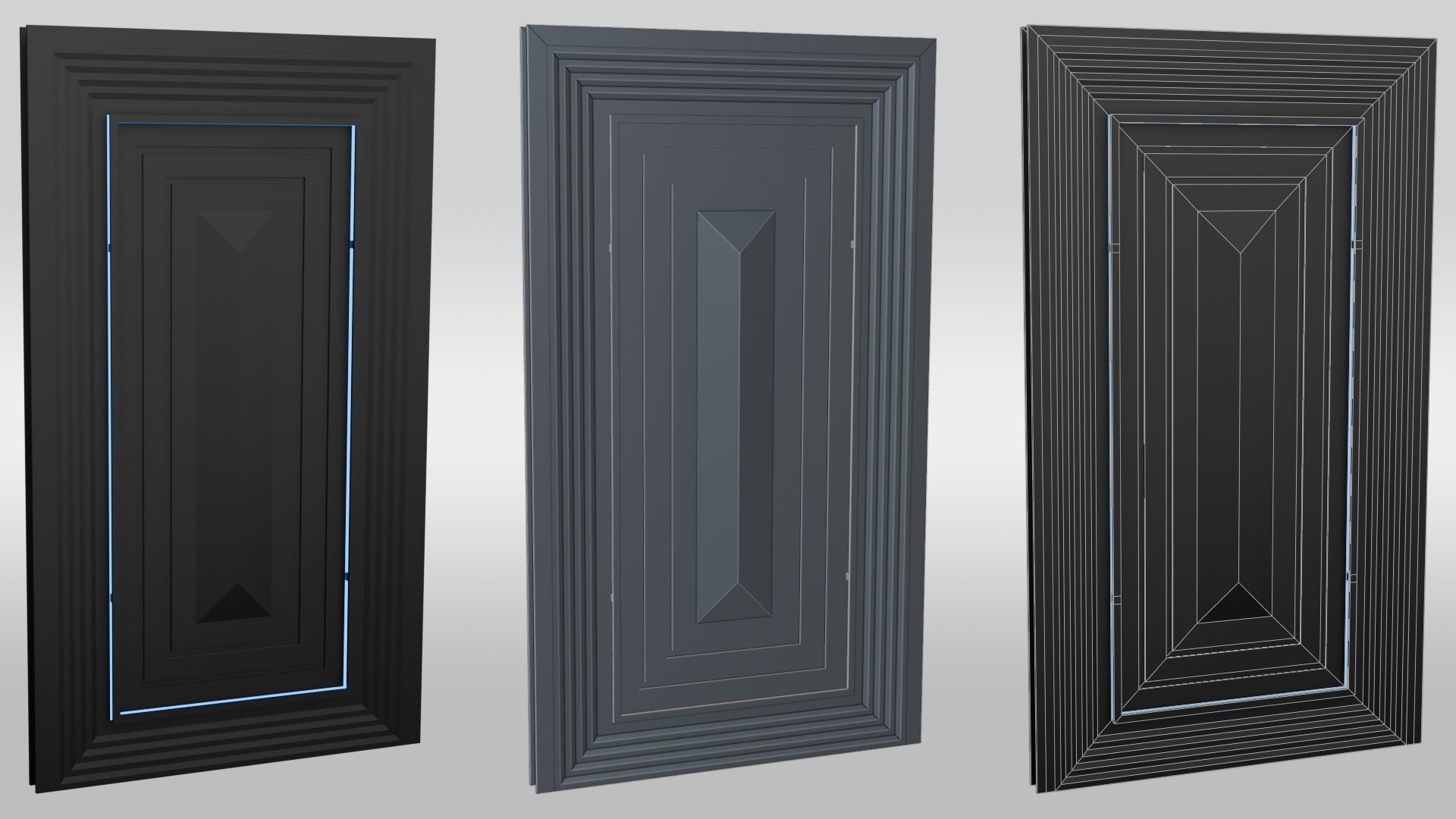 3D Modern Door Set Model - TurboSquid 2300057
