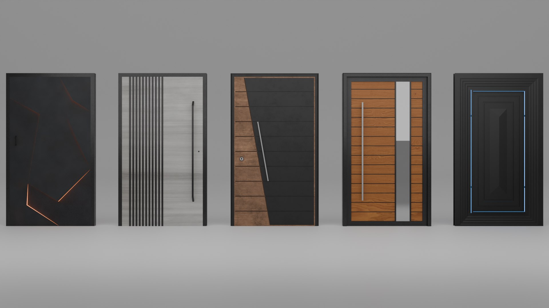 3D Modern Door Set Model - TurboSquid 2300057