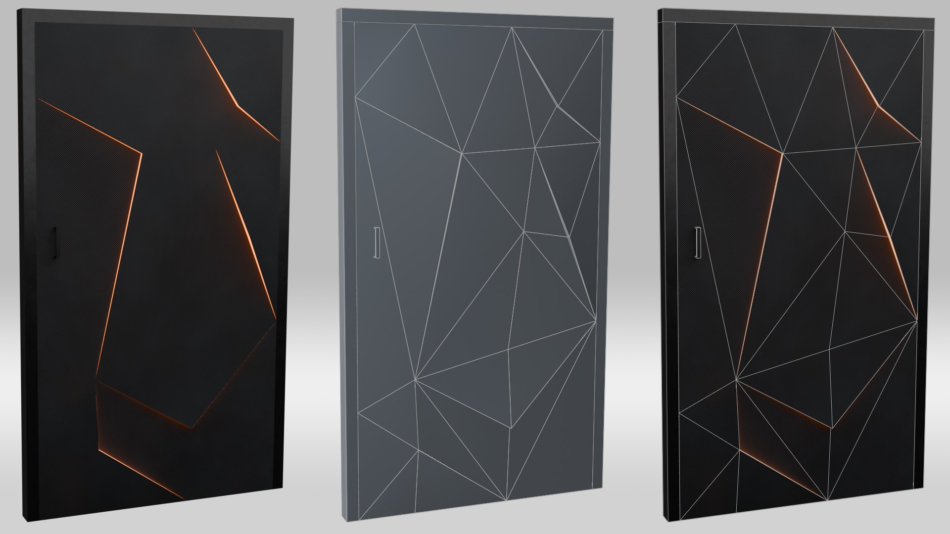 3D Modern Door Set Model - TurboSquid 2300057