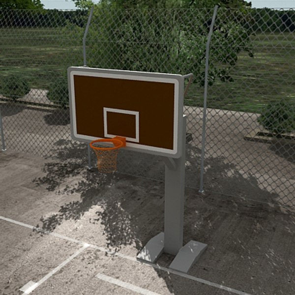 3d model outdoor basketball arena ball