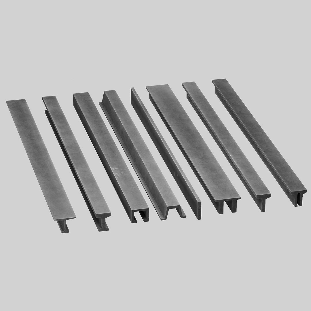 Metal Products With Different Cross-sections 3D Model - TurboSquid 1904820