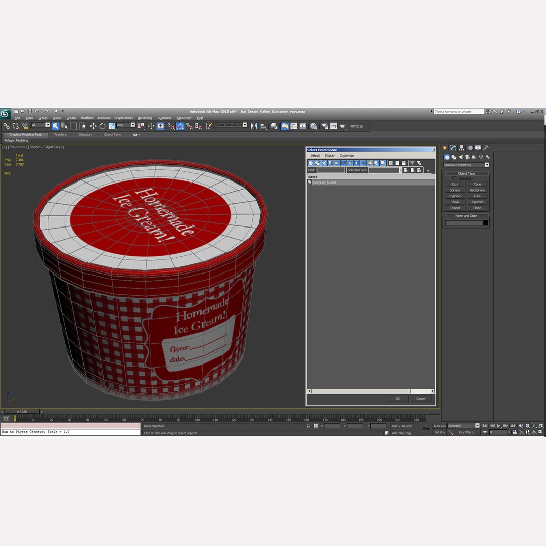 3d Ice Cream Gallon Container Model