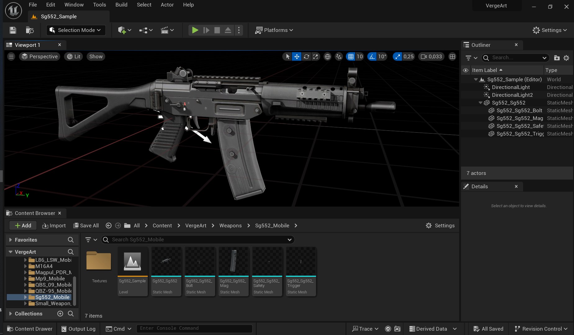 Sig Sg-552 Assault Rifle -Mobile Ready Low Poly 3D Model - TurboSquid 2283229