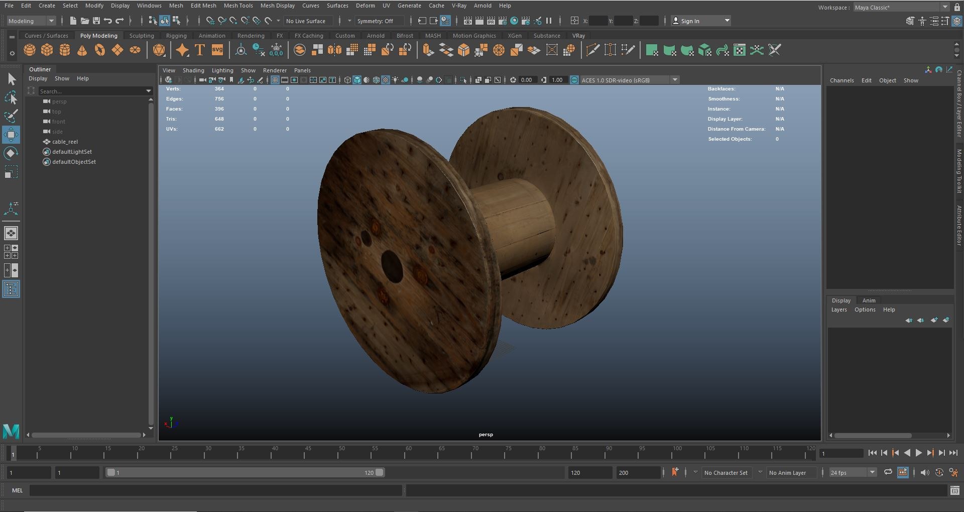 Wooden Cable Reel 3D Model AR VR PBR 3D Model - TurboSquid 2001098