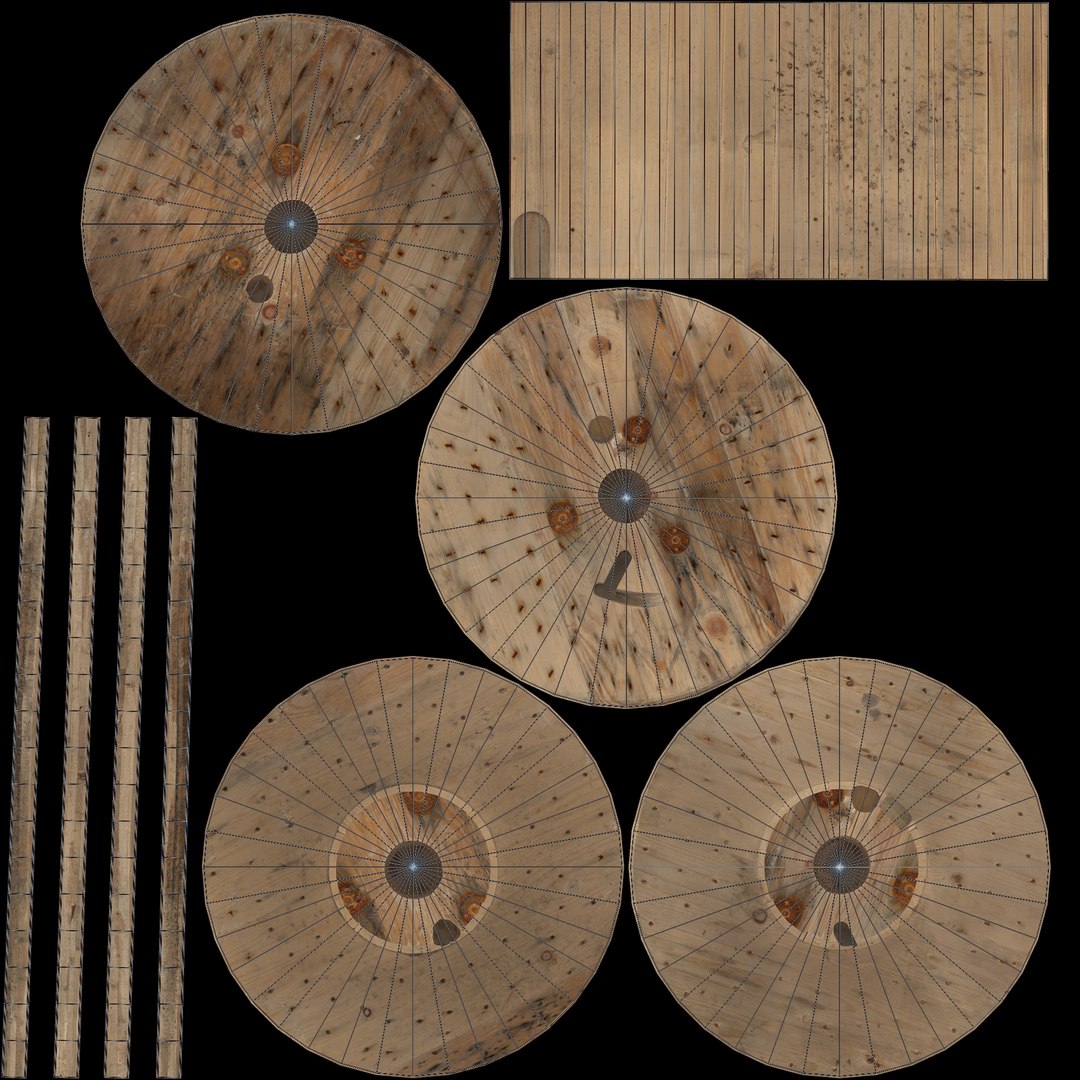 Wooden Cable Reel 3D Model AR VR PBR 3D Model - TurboSquid 2001098