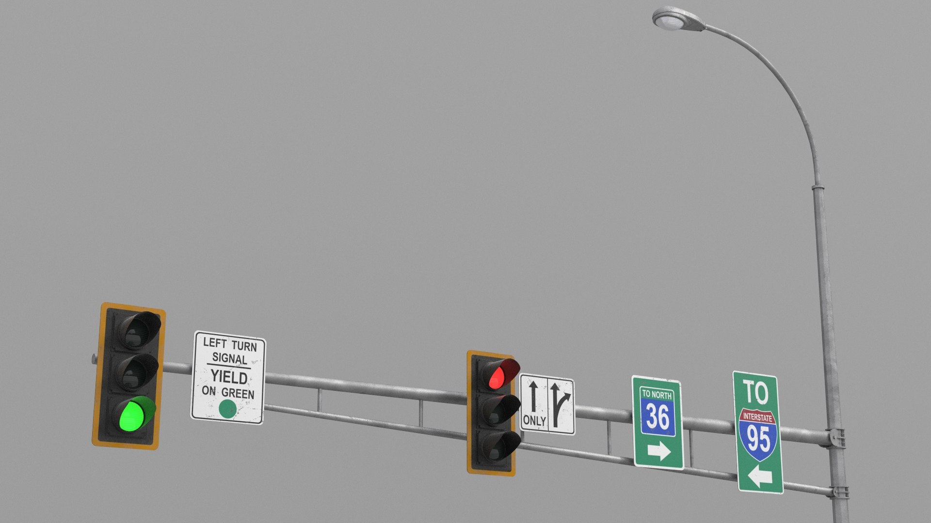 Street Light With Traffic Signal HD 3D - TurboSquid 2028770