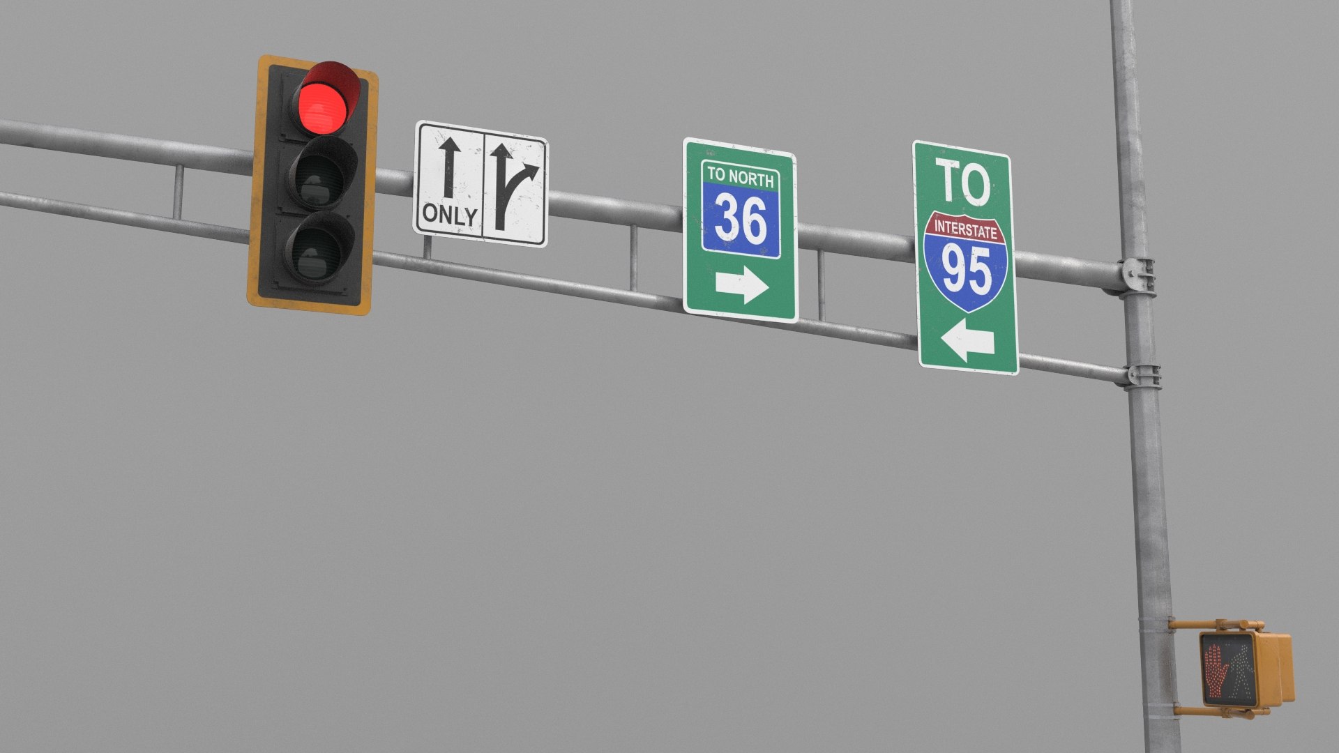 Street Light With Traffic Signal HD 3D - TurboSquid 2028770