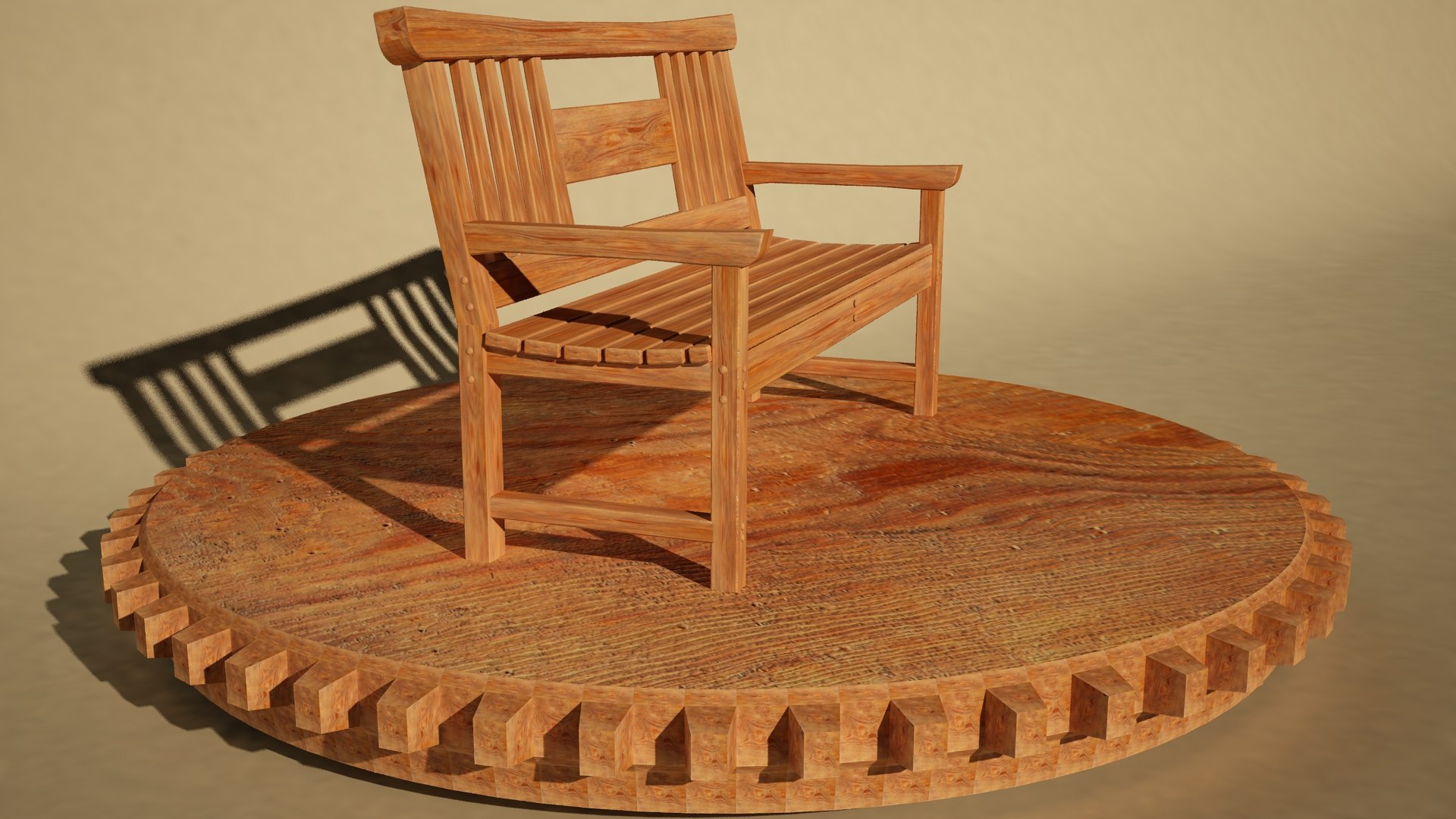 3D Japanase wooden bench - TurboSquid 2053025