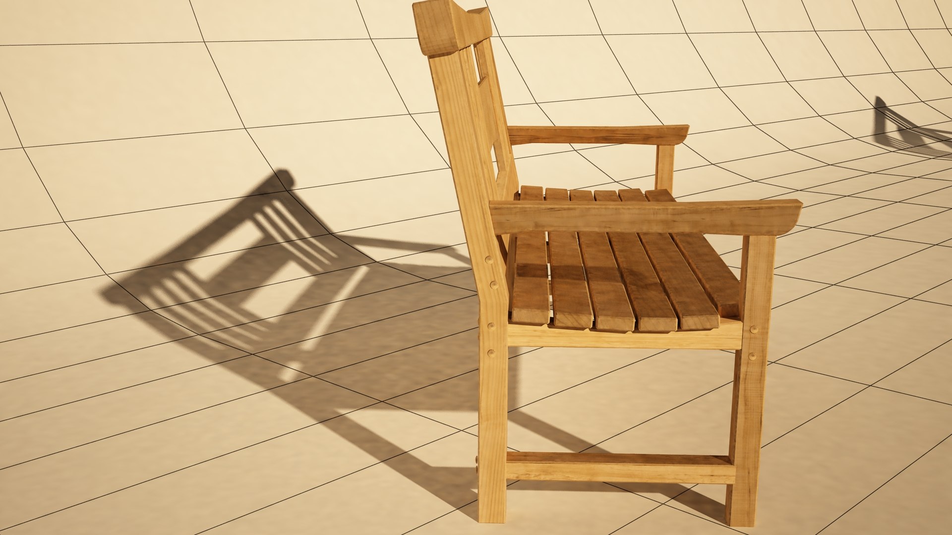 3D Japanase Wooden Bench - TurboSquid 2053025