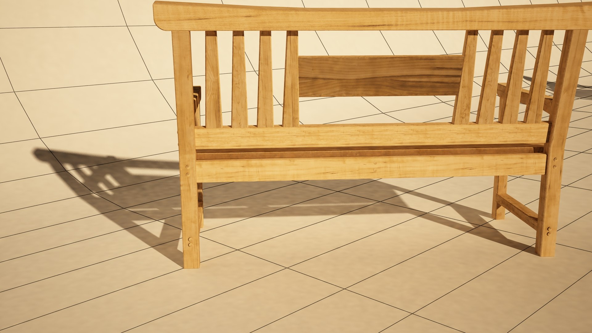 3D Japanase wooden bench - TurboSquid 2053025