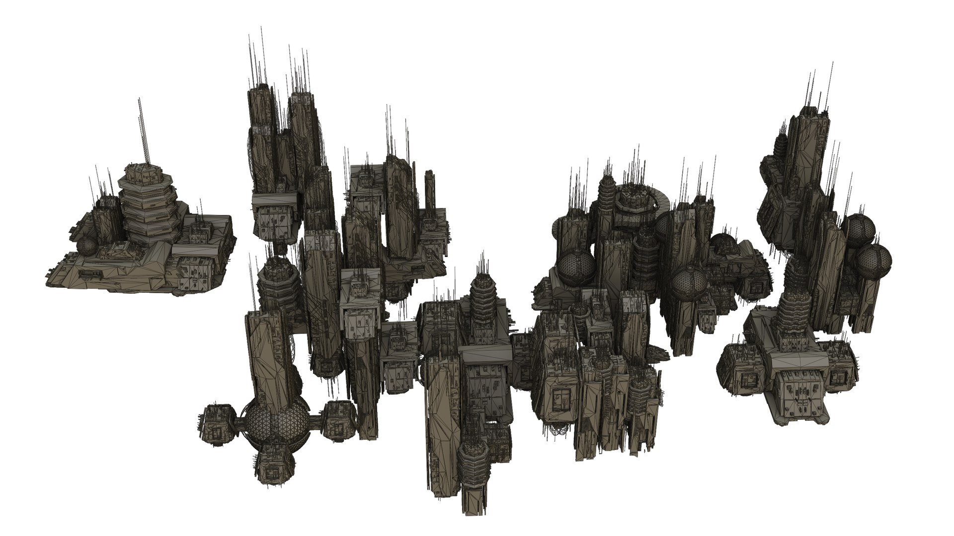 3D Futuristic Sci-fi City Building Pack Vol 08 - TurboSquid 1991957
