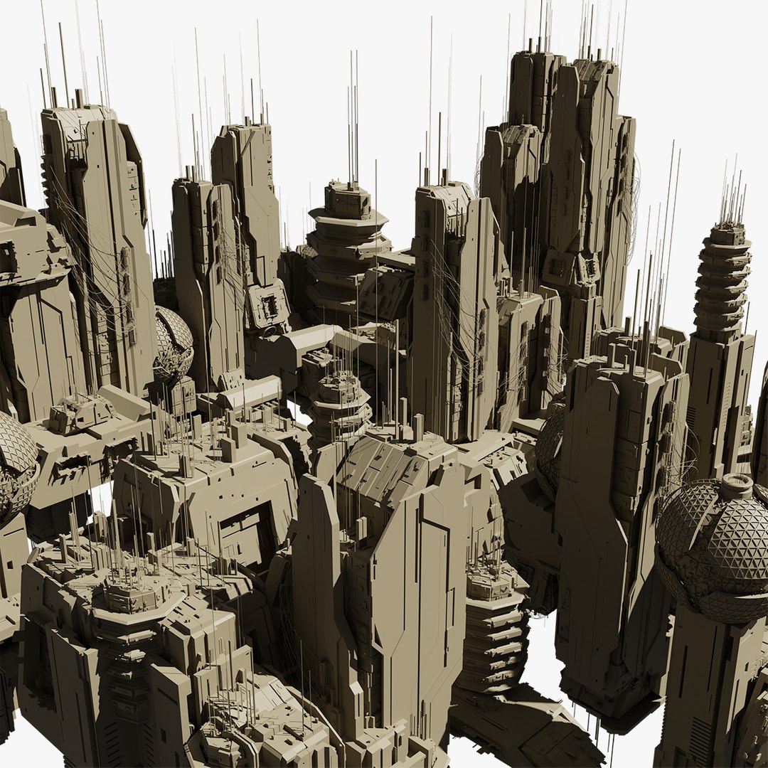 3D Futuristic Sci-fi City Building Pack Vol 08 - TurboSquid 1991957