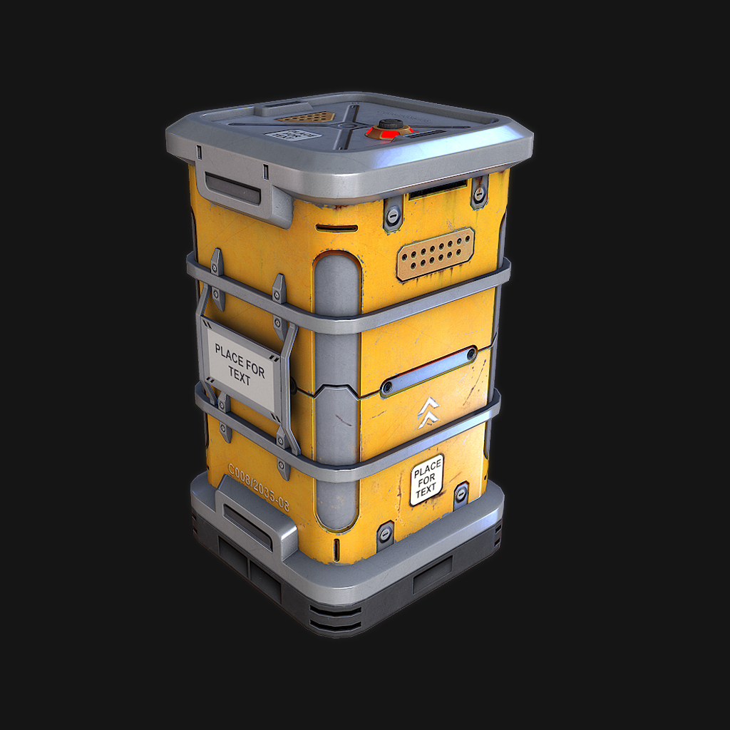 fbx sci-fi metal crate
