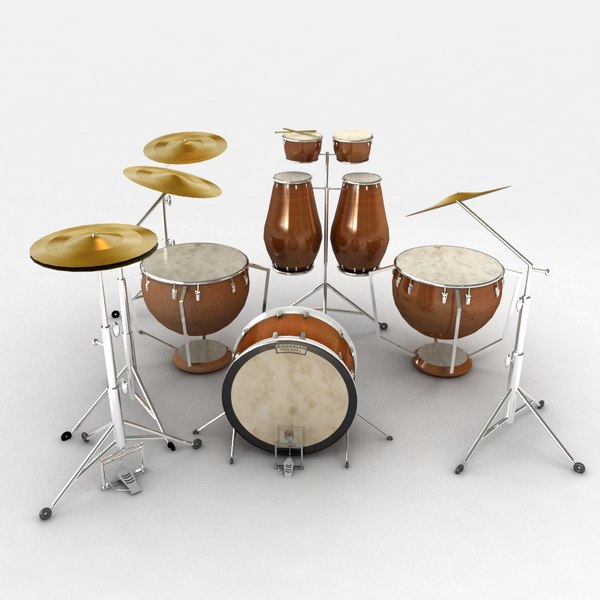 3d model drum set kit percussion