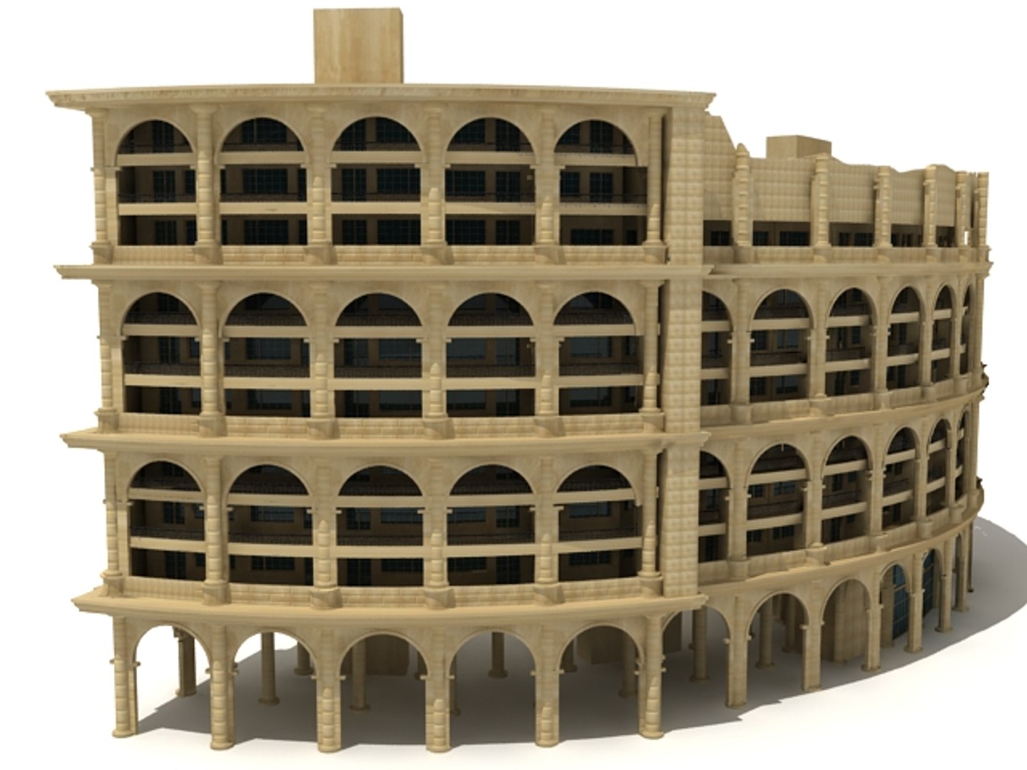 Roman Style Building 3d Model