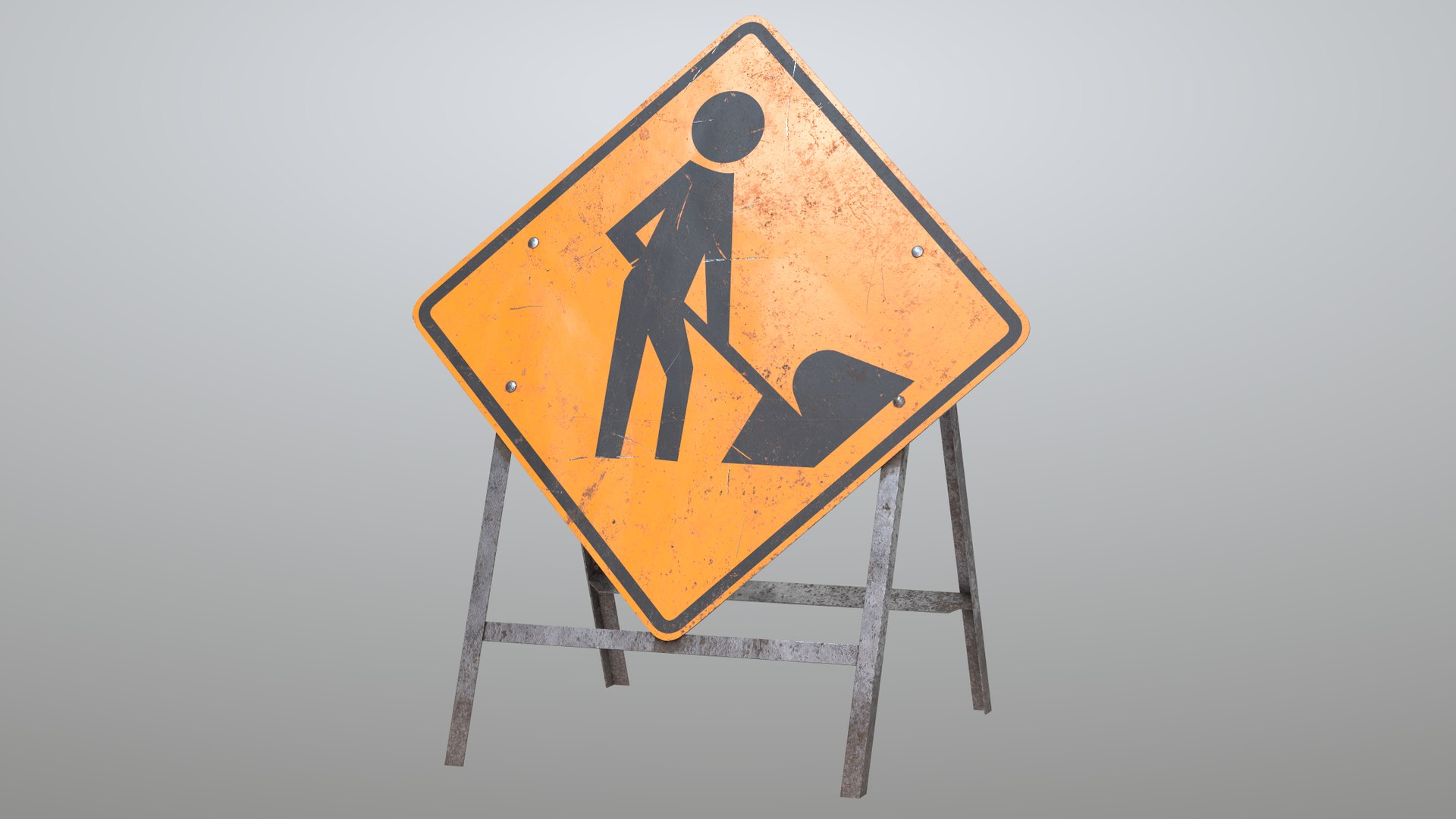 3D Model Roadwork Sign Pbr - TurboSquid 1594462