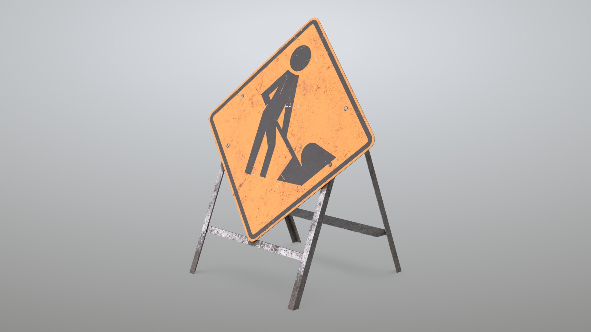 3D Model Roadwork Sign Pbr - TurboSquid 1594462