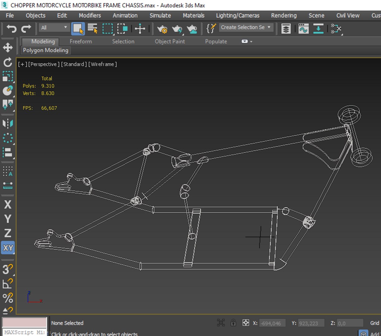 3D CHOPPER MOTORCYCLE MOTORBIKE FRAME CHASSIS - TurboSquid 1849851