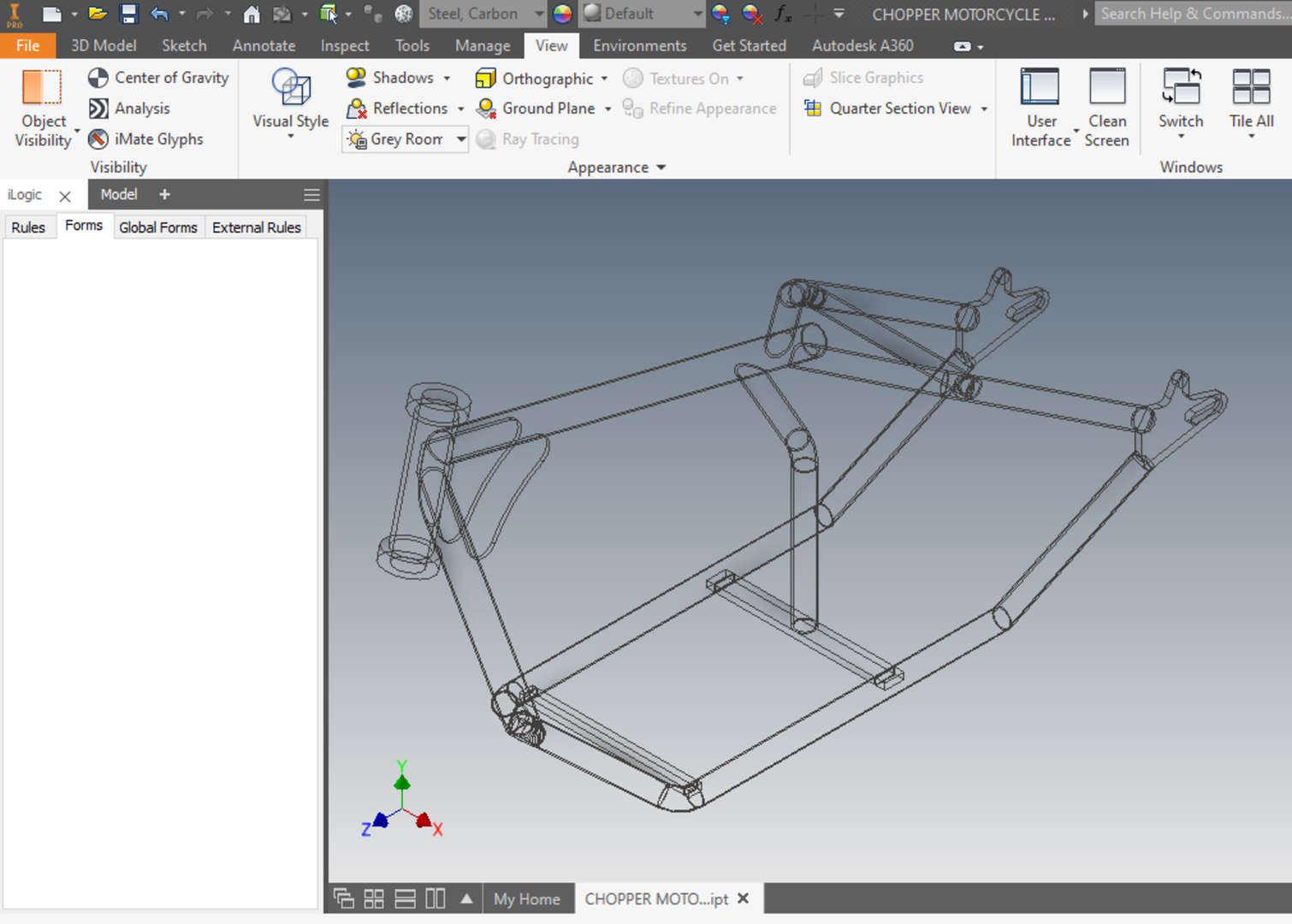 3D CHOPPER MOTORCYCLE MOTORBIKE FRAME CHASSIS - TurboSquid 1849851