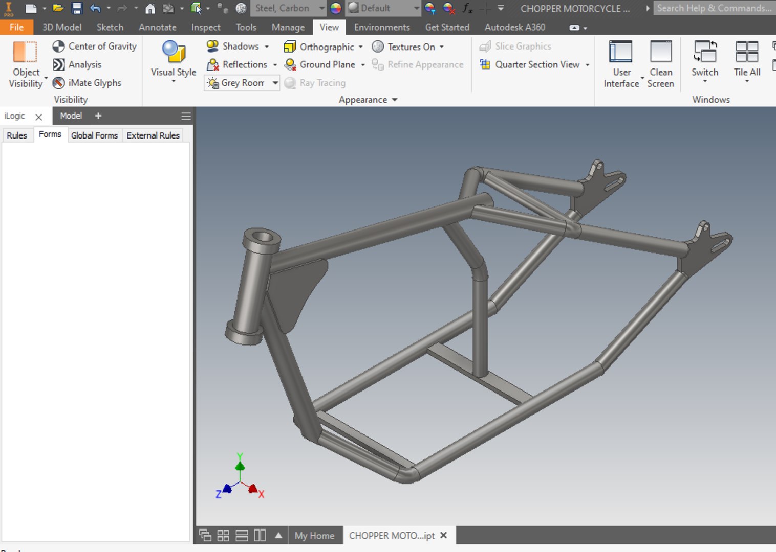3D CHOPPER MOTORCYCLE MOTORBIKE FRAME CHASSIS - TurboSquid 1849851