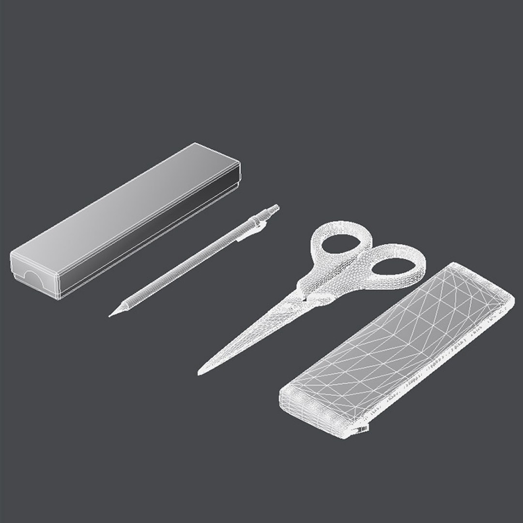 3d Model Stationery Set