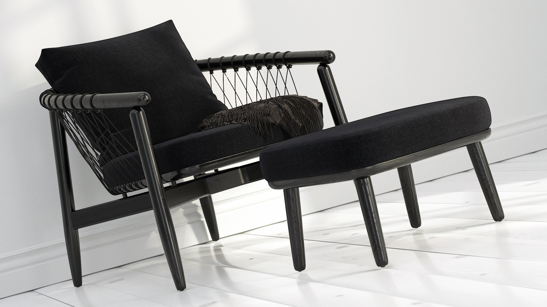 3D Crosshatch Chair and Ottoman model - TurboSquid 1956157