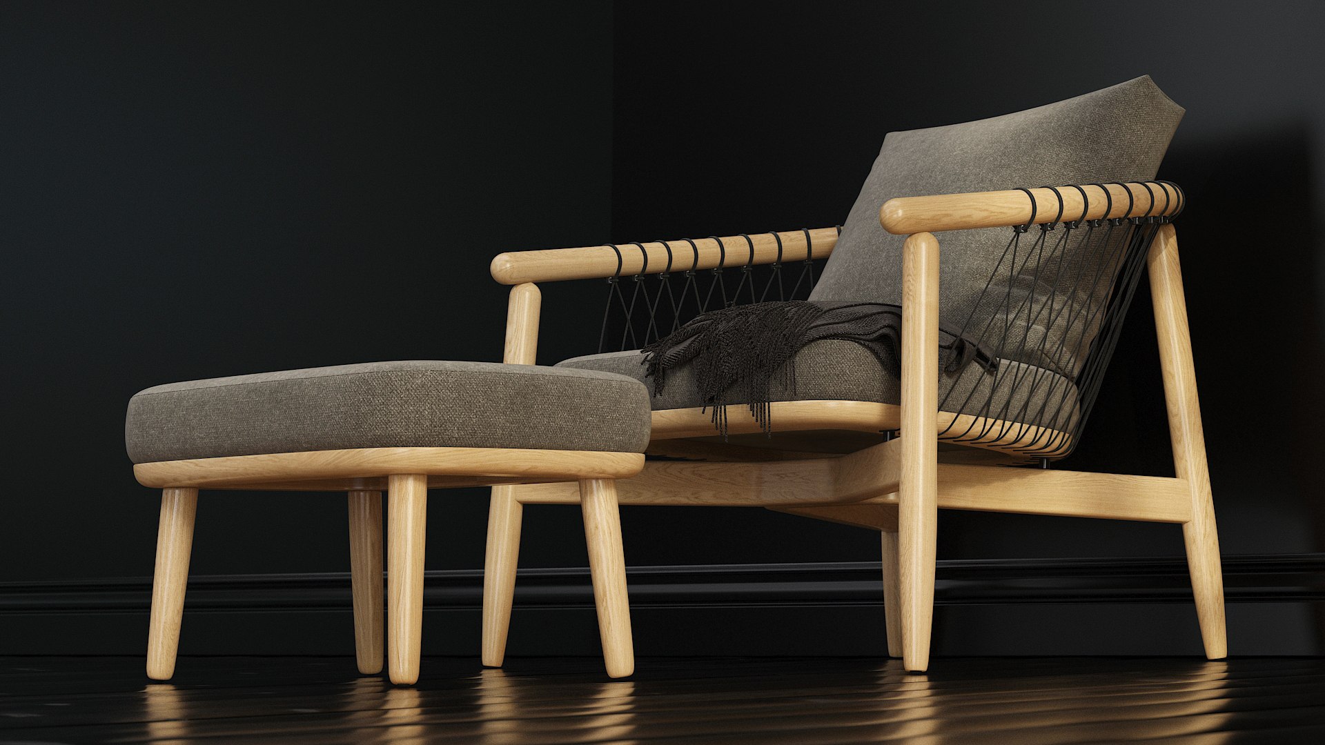 3D Crosshatch Chair and Ottoman model - TurboSquid 1956157