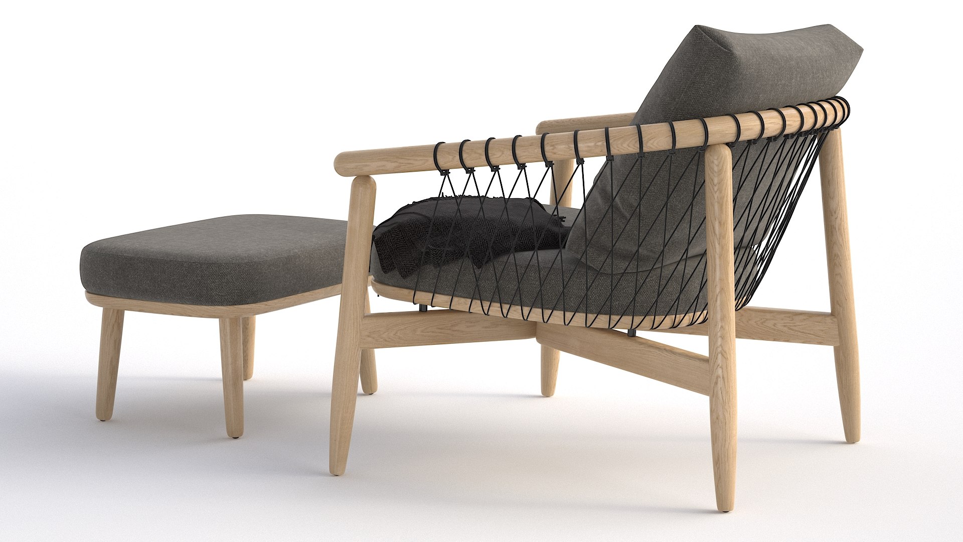3D Crosshatch Chair and Ottoman model - TurboSquid 1956157