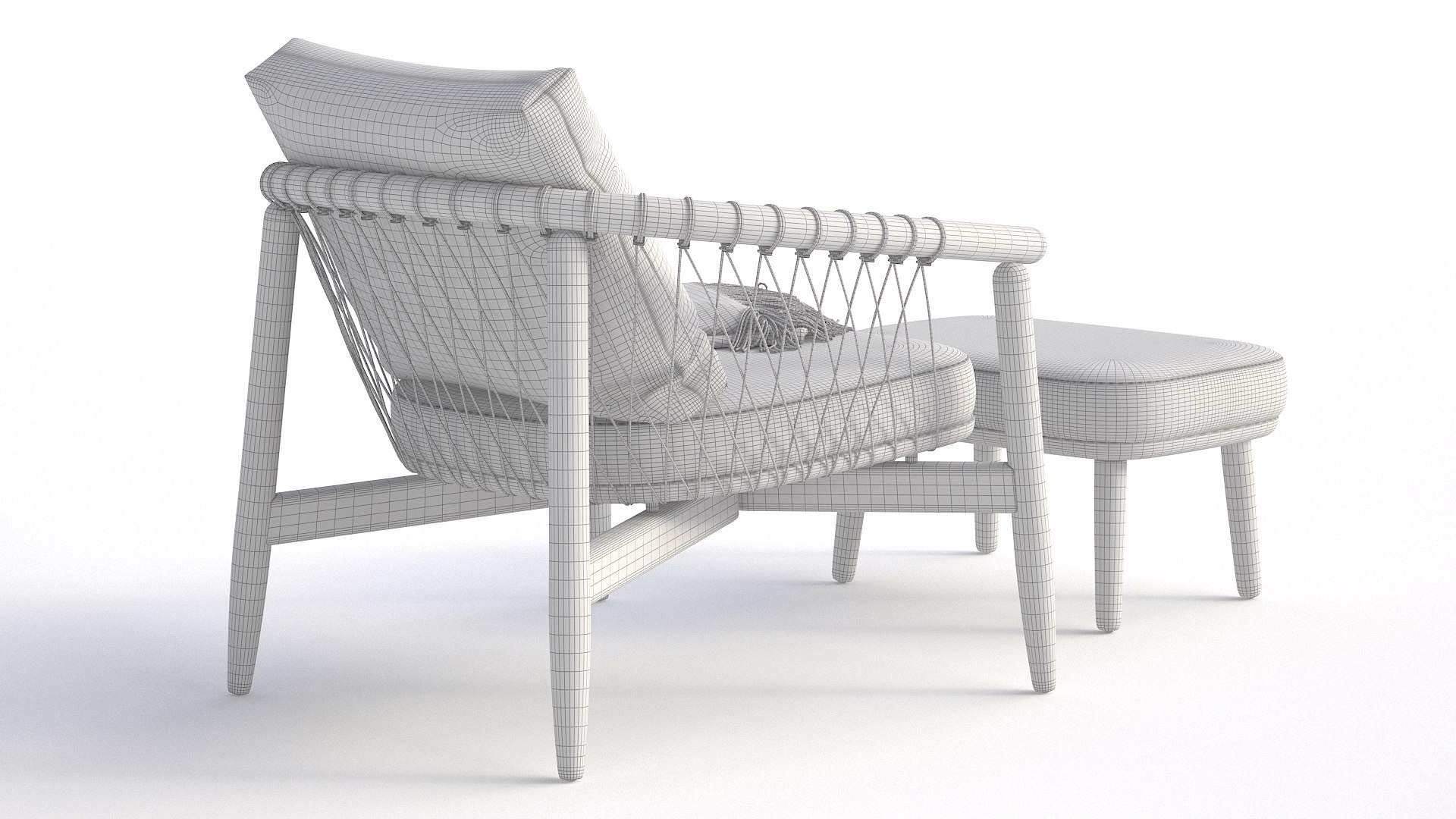 3D Crosshatch Chair and Ottoman model - TurboSquid 1956157