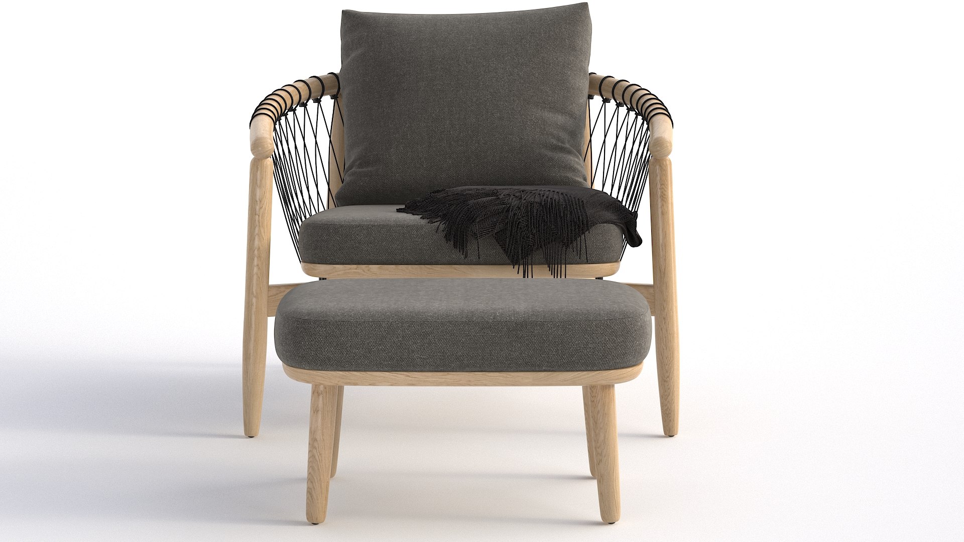 3D Crosshatch Chair and Ottoman model - TurboSquid 1956157