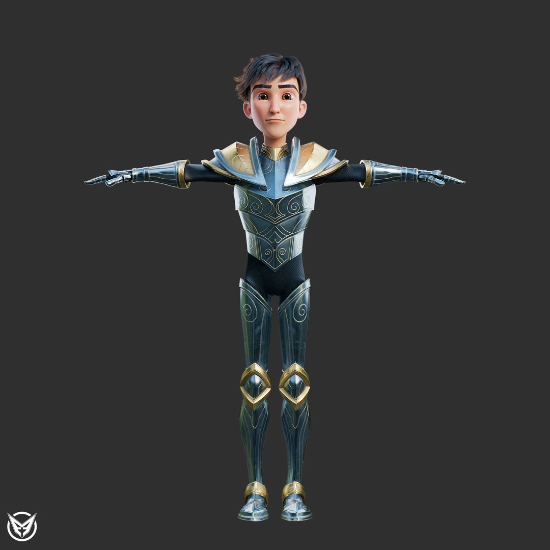 Stylized Warrior Male Character With Armor Rigged 3D Model - TurboSquid ...