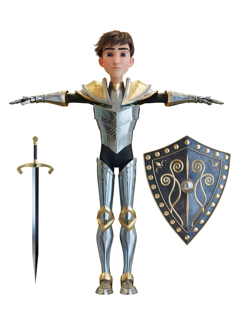 Stylized Warrior Male Character With Armor Rigged 3D Model - TurboSquid ...