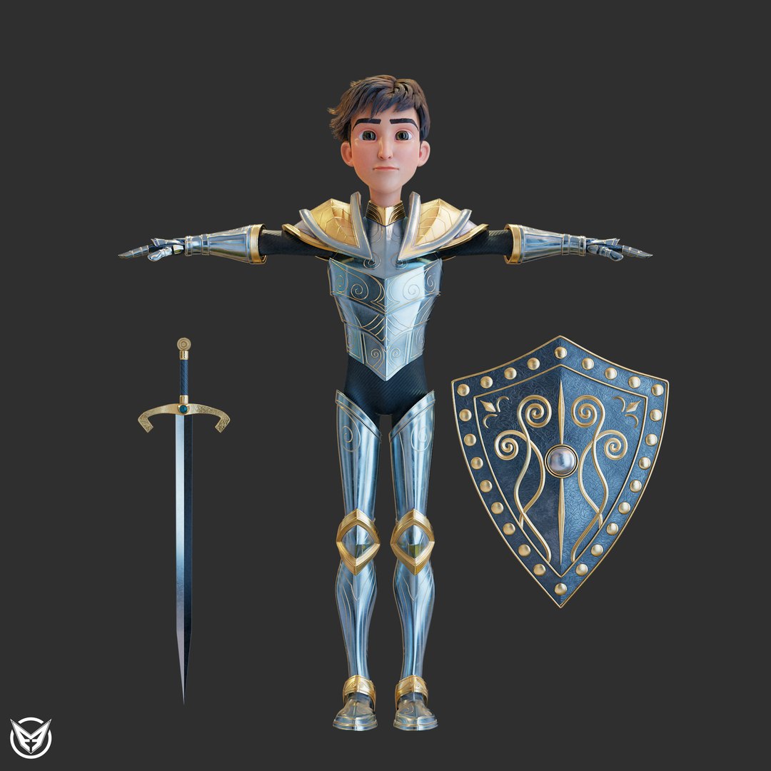 Stylized Warrior Male Character With Armor Rigged 3D Model - TurboSquid ...