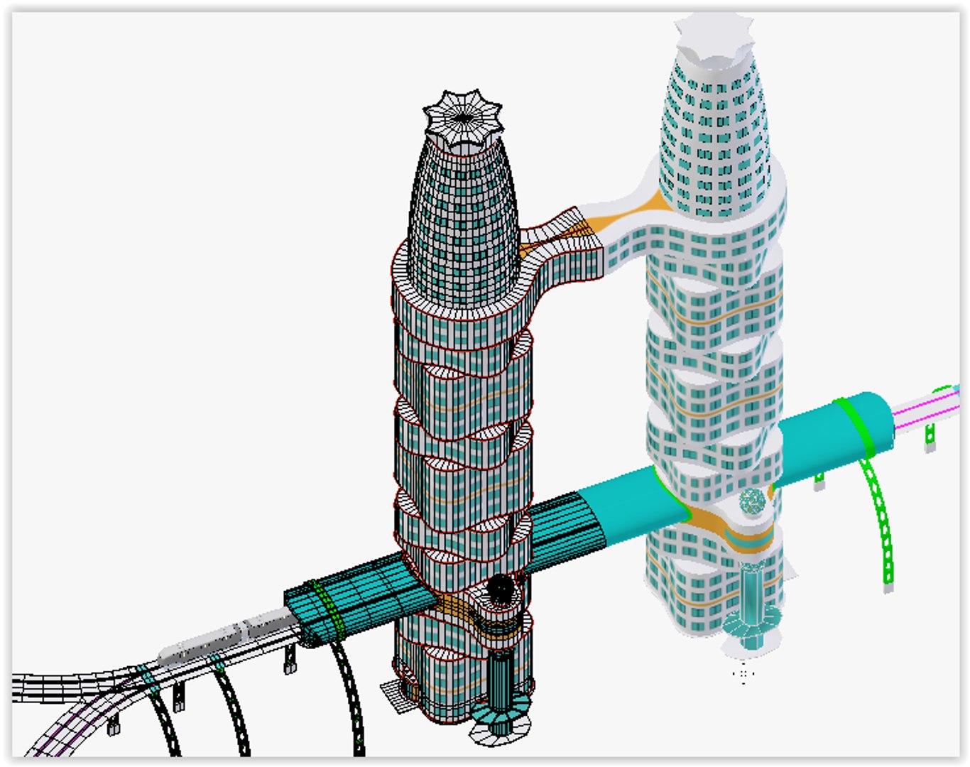 Futuristic Skyscraper Metro Station 3D Model - TurboSquid 1180649