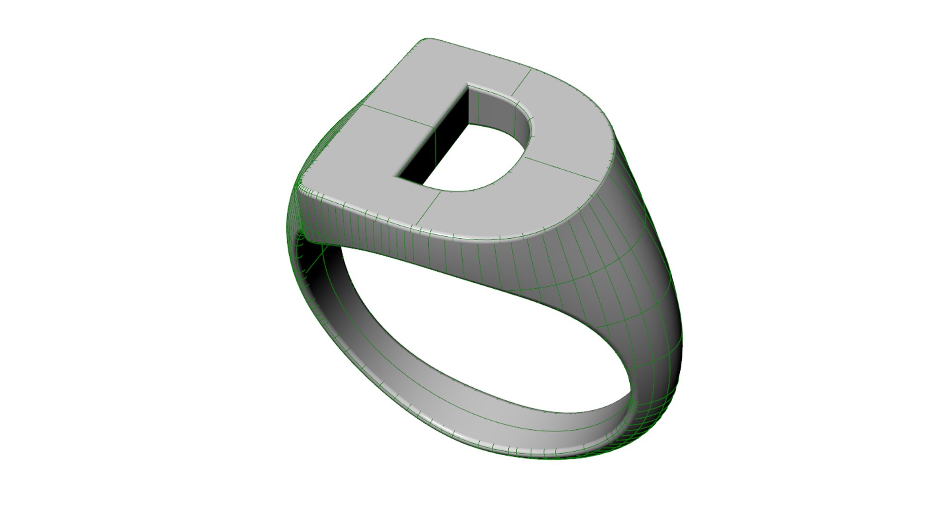 Alphabet Signet Ring D 3D Model - TurboSquid 2082373