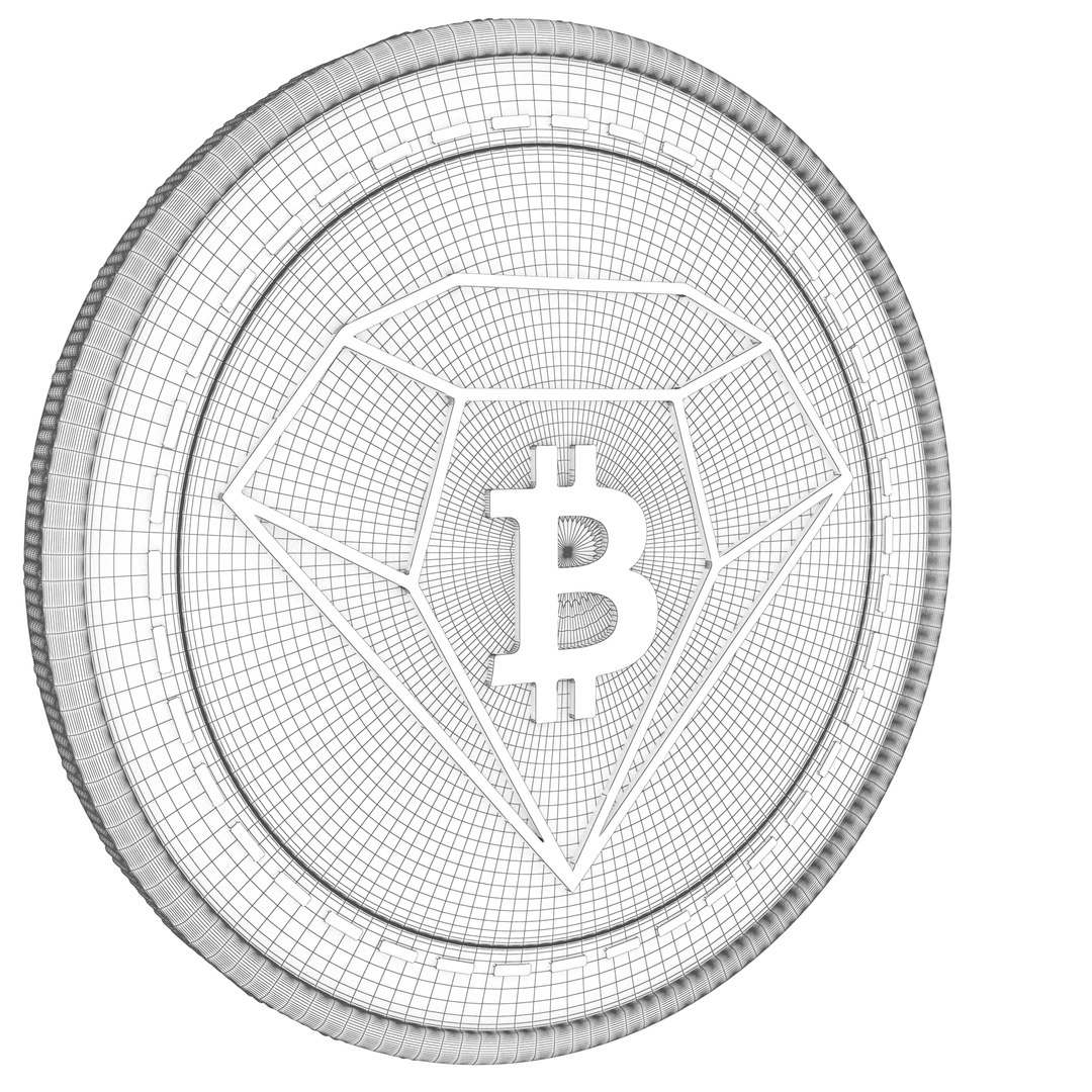 Bitcoin Diamond Cryptocurrency Gold Coin Model - TurboSquid 1783167